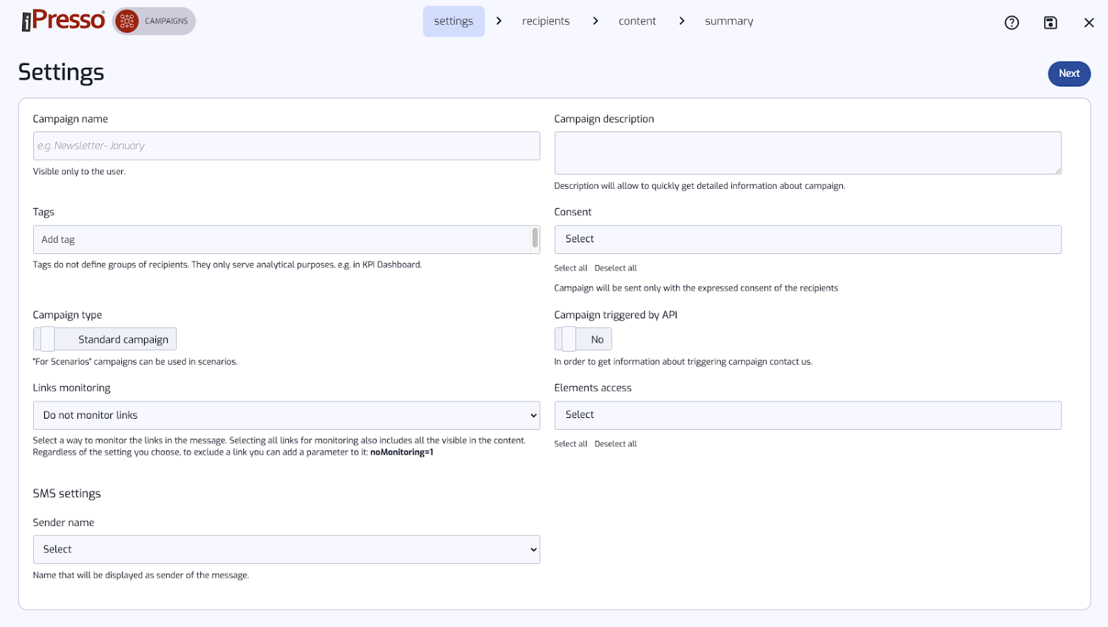 SMS campaign – iPresso - Help Center