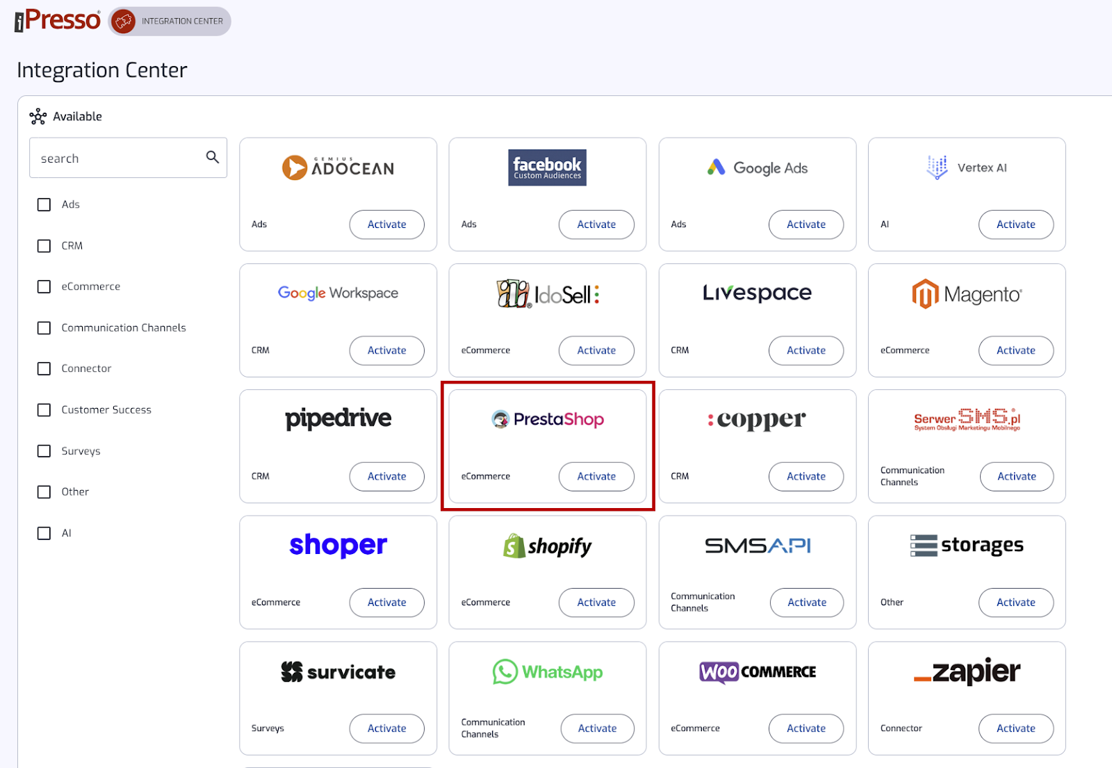 PrestaShop - Integration – iPresso - Help Center